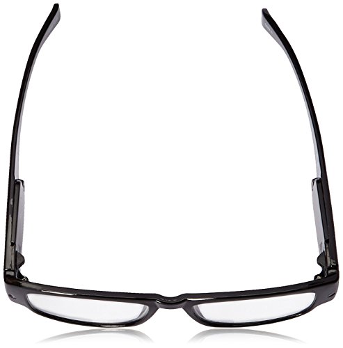 Foster Grant Men's LightSpecs Lloyd Reading Glasses with Lights Rectangular, Black/Transparent, 59 mm + 1.75