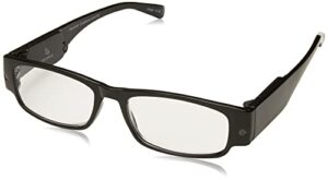 foster grant mens lloyd lightspecs lighted glasses reading, black/transparent, 59 mm us