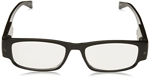 Foster Grant Mens Lloyd Lightspecs Lighted Glasses Reading, Black/Transparent, 59 Mm US