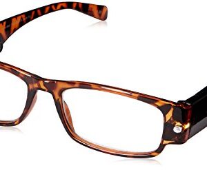 Foster Grant Lloyd Lightspecs Lighted Reading Glasses, Tortoise/Transparent, 59 mm