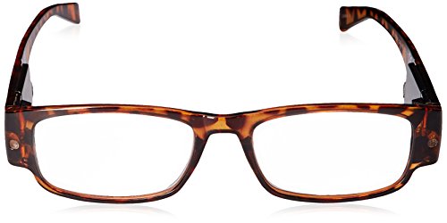 Foster Grant Lloyd Lightspecs Lighted Reading Glasses, Tortoise/Transparent, 59 mm