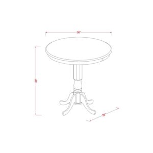 East West Furniture JAT-OAK-TP Jackson Counter Height Dining Table - a Round Dinner Table Top with Pedestal Base, 36x36 Inch, Oak