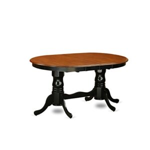 East West Furniture PLNI7-BCH-LC Plainville 7 Piece Modern Set Consist of an Oval Wooden Table with Butterfly Leaf and 6 Faux Leather Dining Room Chairs, 42x78 Inch, Black & Cherry