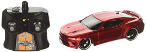 jada toys bigtime muscle 7.5" 2016 chevy camaro ss remote control car rc 2.4ghz red, toys for kids and adults, candy red (97779)