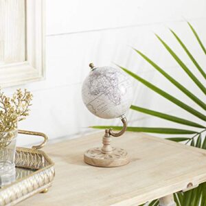 deco 79 wood globe, 5" x 5" x 9", beige