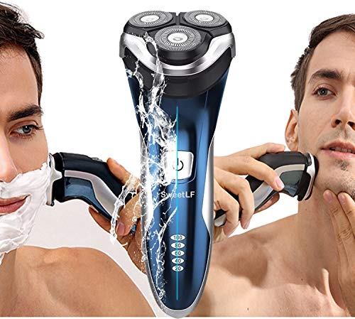 SweetLF Electric Razor for Men IPX7 Waterproof Electric Shavers Wet & Dry Use Rechargeable Shavers for Men（Quiet, Charge Time: 1 Hour, Use Time 120 min,2 Years Warranty),Blue