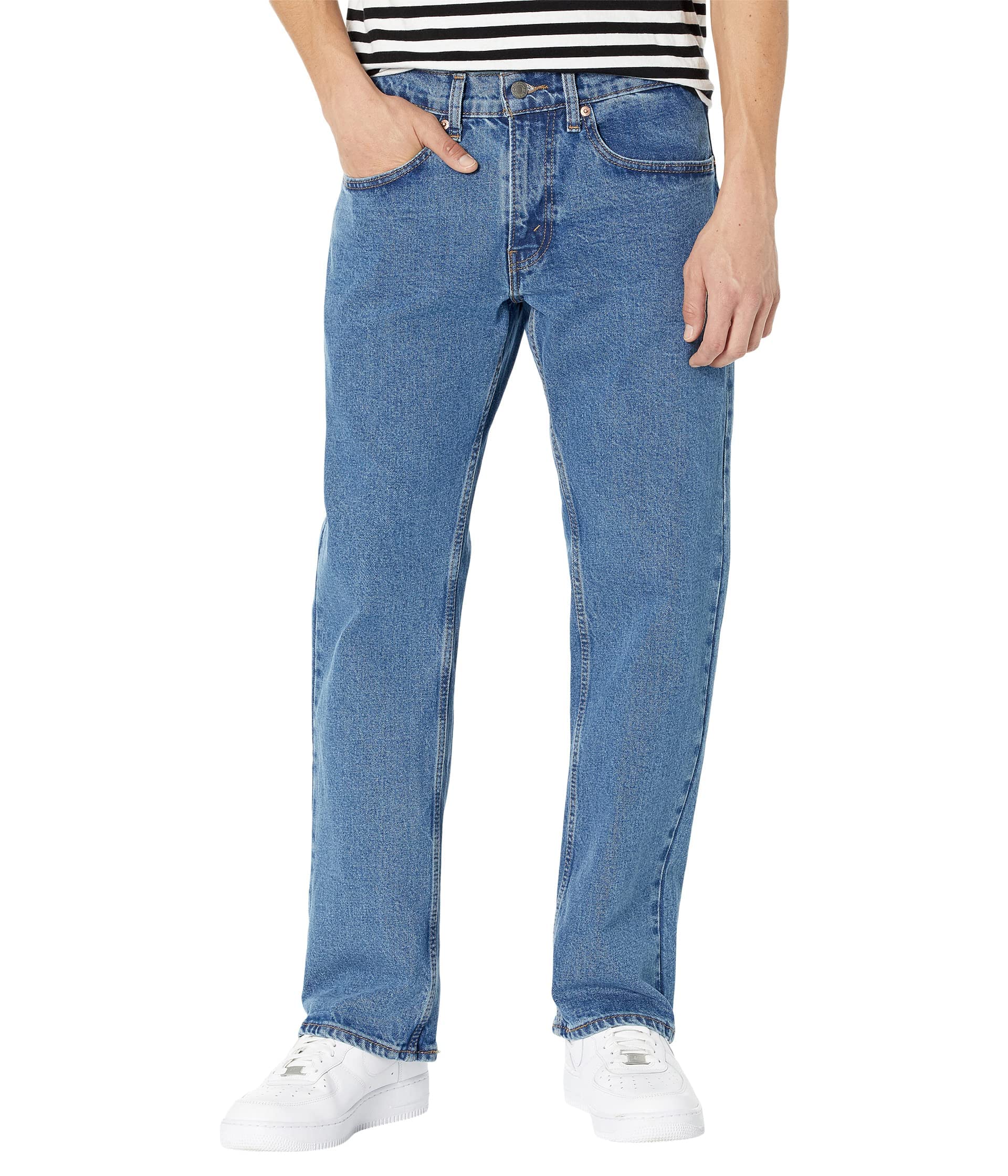 Signature by Levi Strauss & Co. Gold Label Men's Relaxed Fit Flex Jeans (Available in Big & Tall), Medium Indigo-Waterless, 32W x 30L