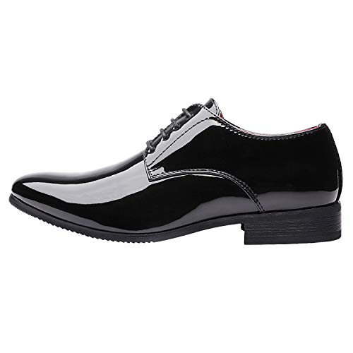 Bruno Marc Men's Faux Patent Leather Tuxedo Dress Shoes Classic Lace-up Formal Oxford Black 11 M US CEREMONY-06