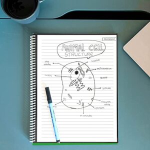 Wipebook REUSABLE NOTEBOOK - Dry Erase Notebook Available in Blank, Ruled or Graph | Dry Erase Notepad Paper for Meeting, Business, Office, Home | Mini Dry Erase Board | Ruled