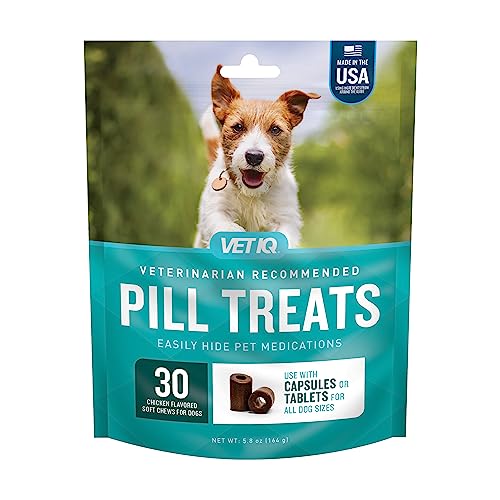 VetIQ Pill Treats Advanced Formula for Dogs, Chicken Flavor Soft Chews, 30 Count