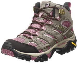 merrell women's moab 2 mid waterproof hiking boot, boulder/blush, 10 m us