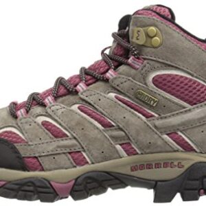 Merrell Women's Moab 2 Mid Waterproof Hiking Boot, Boulder/Blush, 10 M US