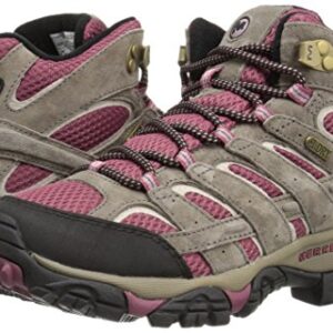 Merrell Women's Moab 2 Mid Waterproof Hiking Boot, Boulder/Blush, 10 M US