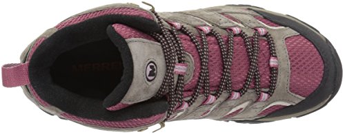 Merrell Women's Moab 2 Mid Waterproof Hiking Boot, Boulder/Blush, 10 M US