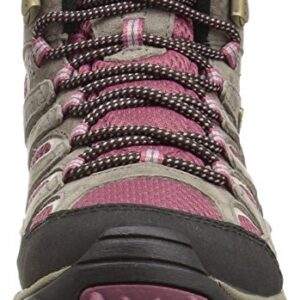 Merrell Women's Moab 2 Mid Waterproof Hiking Boot, Boulder/Blush, 10 M US