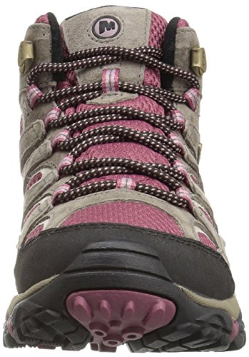 Merrell Women's Moab 2 Mid Waterproof Hiking Boot, Boulder/Blush, 10 M US