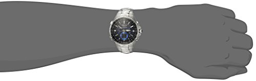 SEIKO SSG009 Watch for Men - Coutura Collection - Radio Sync Solar Chronograph, Stainless Steel Case & Bracelet, Black Dial with Lumibrite Hands & Markers, and Date Calendar