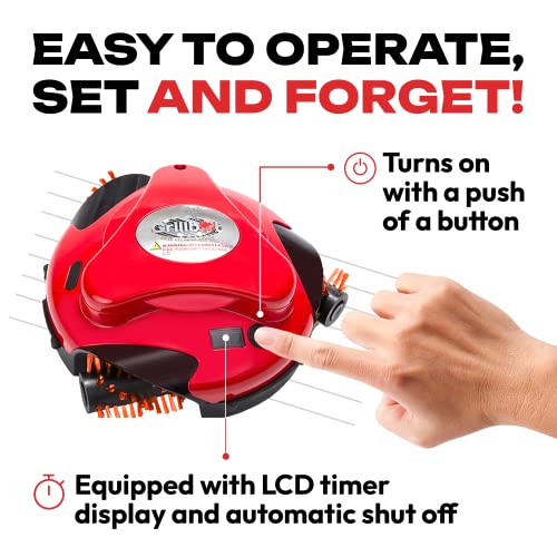 Grillbot Automatic Grill Cleaning Robot (Red, Grillbot Bundle)