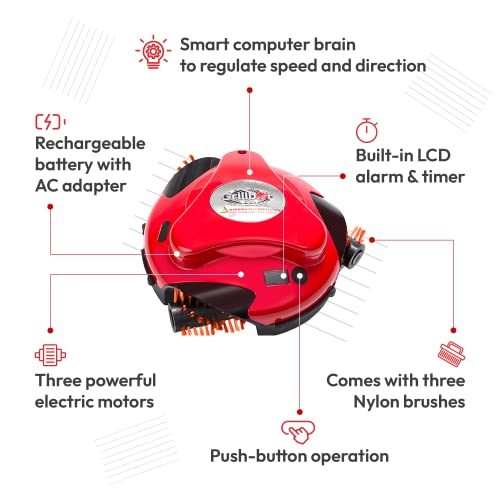 Grillbot Automatic Grill Cleaning Robot (Red, Grillbot Bundle)