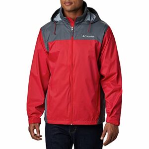 Columbia Men's Glennaker Lake Rain Jacket, Mountain Red/Graphite, Large