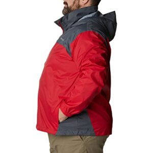 Columbia Men's Glennaker Lake Rain Jacket, Mountain Red/Graphite, Large