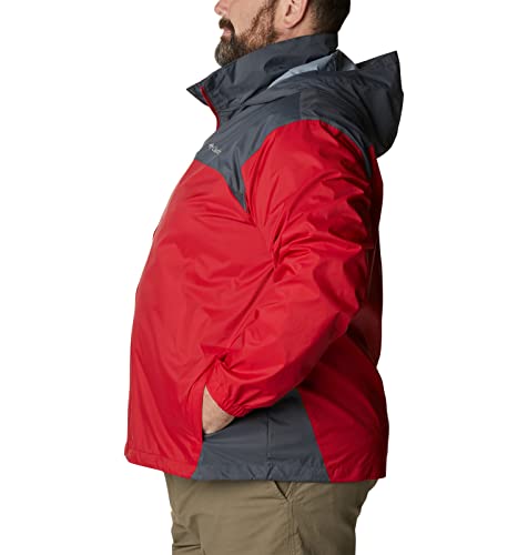 Columbia Men's Glennaker Lake Rain Jacket, Mountain Red/Graphite, Large