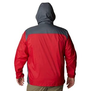 Columbia Men's Glennaker Lake Rain Jacket, Mountain Red/Graphite, Large