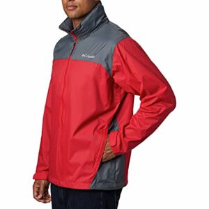 Columbia Men's Glennaker Lake Rain Jacket, Mountain Red/Graphite, Large