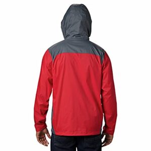 Columbia Men's Glennaker Lake Rain Jacket, Mountain Red/Graphite, Large