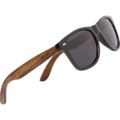 Woodies Walnut Wood Sunglasses with Dark Polarized Lenses for Men and Women | 100% UVA/UVB Ray Protection