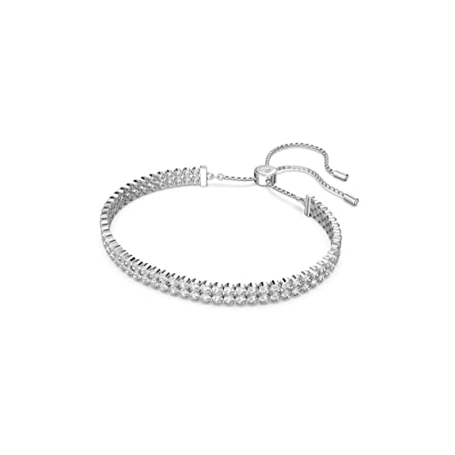 Swarovski Sparkling Dance Collection Women's Tennis Bracelet, White Crystals with Rhodium Plated Chain