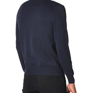 Tommy Hilfiger Men's Cotton V Neck Sweater, Masters Navy, Large