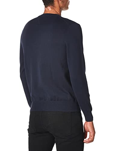 Tommy Hilfiger Men's Cotton V Neck Sweater, Masters Navy, Large