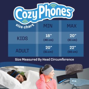 CozyPhones Sleep Headphones - Over Ear Headphones from Ultra Thin Cool Mesh Wired for Side Sleepers, Meditation, Running, Laptop, and Phone - Black Lycra