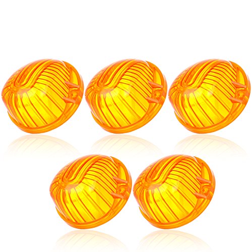 ECCPP 5 Amber Round-Shape Cab Marker Light 9069A Cover Lens for for Chevrolet truck pickup 1973-1991 for Chevrolet K30 Pickup K20 Suburban K10 Suburban C10 Pickup Blazer K5 Blazer C70 C60 C50 etc