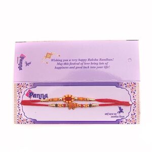 Rakhi For Brother Set of 2 With Greeting Card, Beautiful Designer Raksha Bandhan Rakhi Gift Set For Brother Bhaiya Bhai Bro, Traditional Indian Style Rakshbandhan Rakhi Gifts For Brother