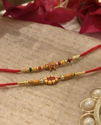 Rakhi For Brother Set of 2 With Greeting Card, Beautiful Designer Raksha Bandhan Rakhi Gift Set For Brother Bhaiya Bhai Bro, Traditional Indian Style Rakshbandhan Rakhi Gifts For Brother