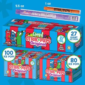 Otter Pops Freezer Ice Bars, Fat Free Ice Pops, Original Flavors (80-1 oz pops)