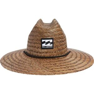 billabong mens classic straw lifeguard sun hat, brown, one size us