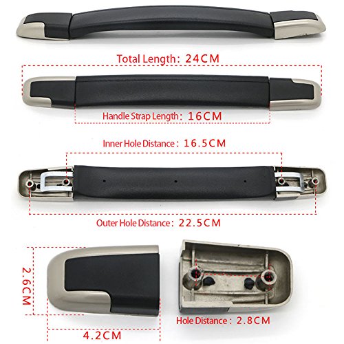 RDEXP Black 9.45Inch Total Length Flexible Spare Strap Handle Grip Replacement Part for Suitcase Luggage Case