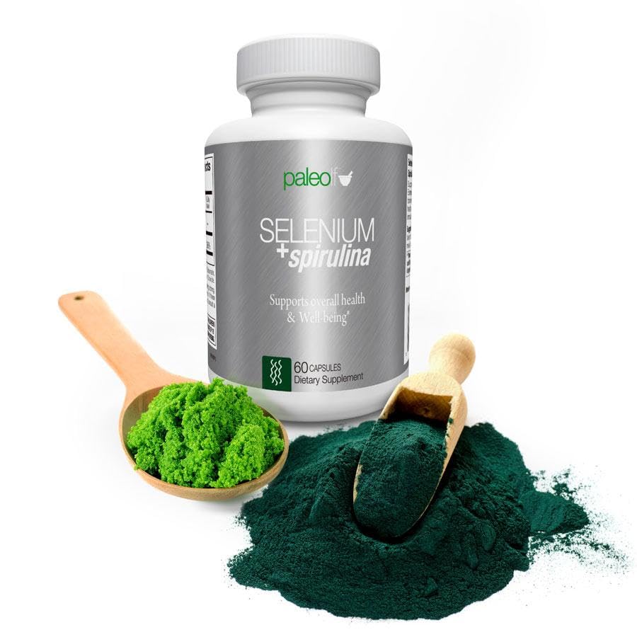 Boost Concentration, Memory and Energy with Premium Selenium + Spirulina - Premium Antioxidant Supplement for Brain Function - 60 Day Supply (60 Capsules) - (1-Pack)