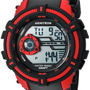 Armitron Sport Men's 40/8384RED Red Accented Digital Chronograph Black Resin Strap Watch