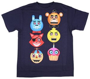 five nights at freddy's boys' freddy fazbear glow in the dark t-shirt (small, 6) navy