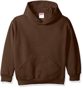 soffe boys heavyweight hoodie hooded sweatshirt, brown, large us