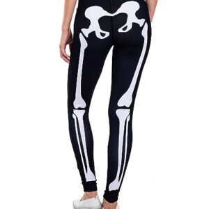 Tipsy Elves Black Skeleton Bones Mid Waisted Halloween Leggings Size Small