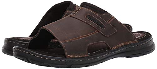 Rockport Men's Darwyn Slide 2 Sandal, Brown II Leather, 11 M US