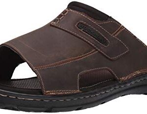 Rockport Men's Darwyn Slide 2 Sandal, Brown II Leather, 11 M US