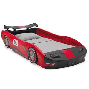 delta children turbo race car twin bed, red