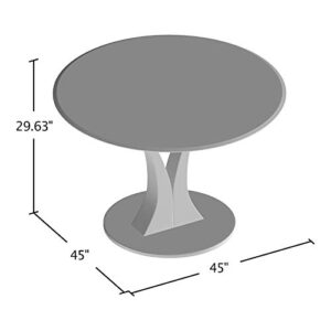 Furniture of America Lopez Contemporary Metal Oval Dining Table in Silver