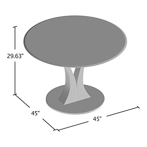 Furniture of America Lopez Contemporary Metal Oval Dining Table in Silver